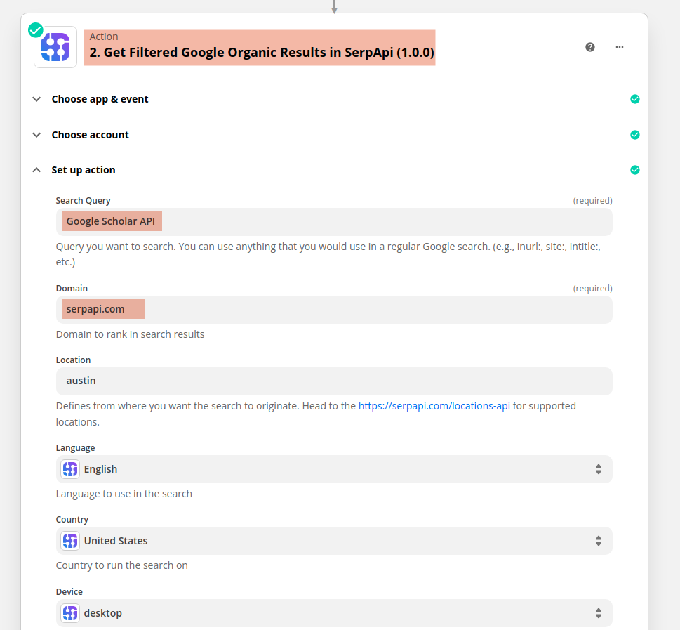 SerpApi Integration for Zapier (wip)
