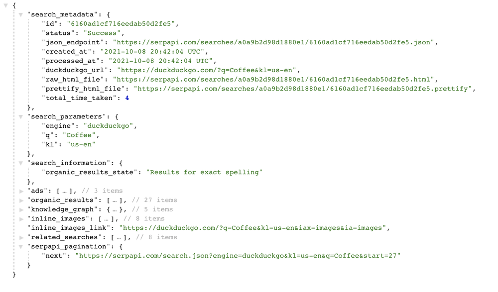 DuckDuckGo Search API for SerpApi