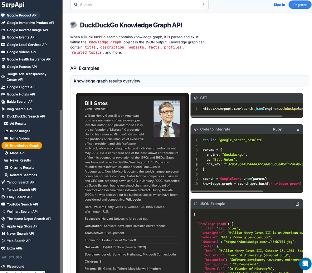 How to Scrape DuckDuckGo Knowledge Graph Results