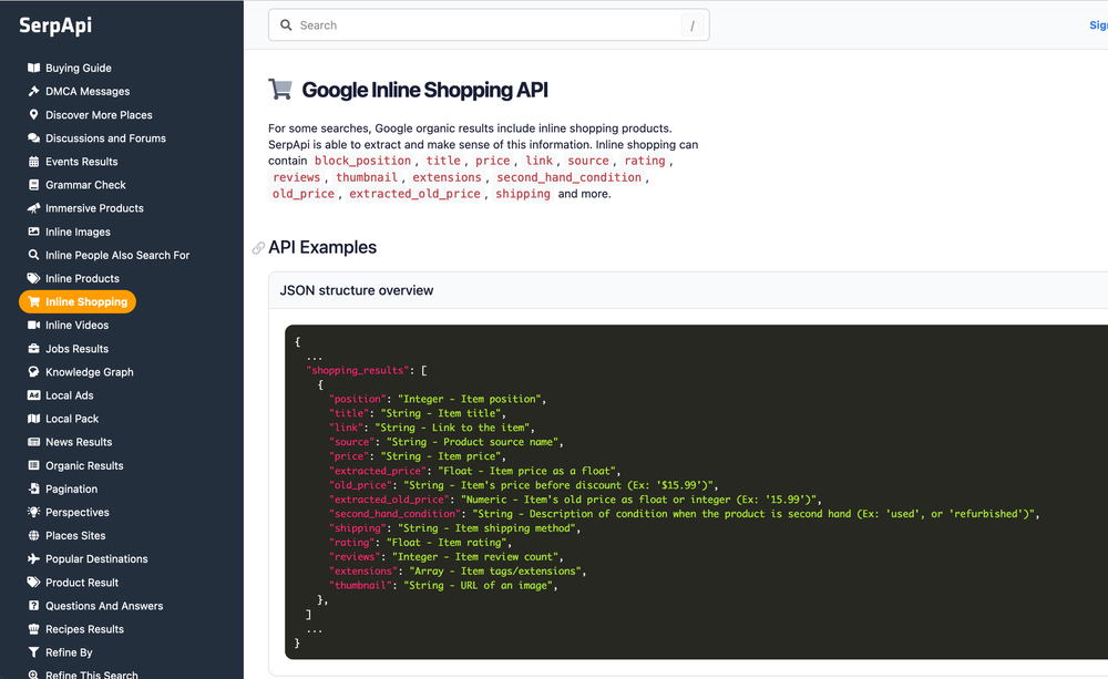 How to Scrape Google Inline Shopping Results
