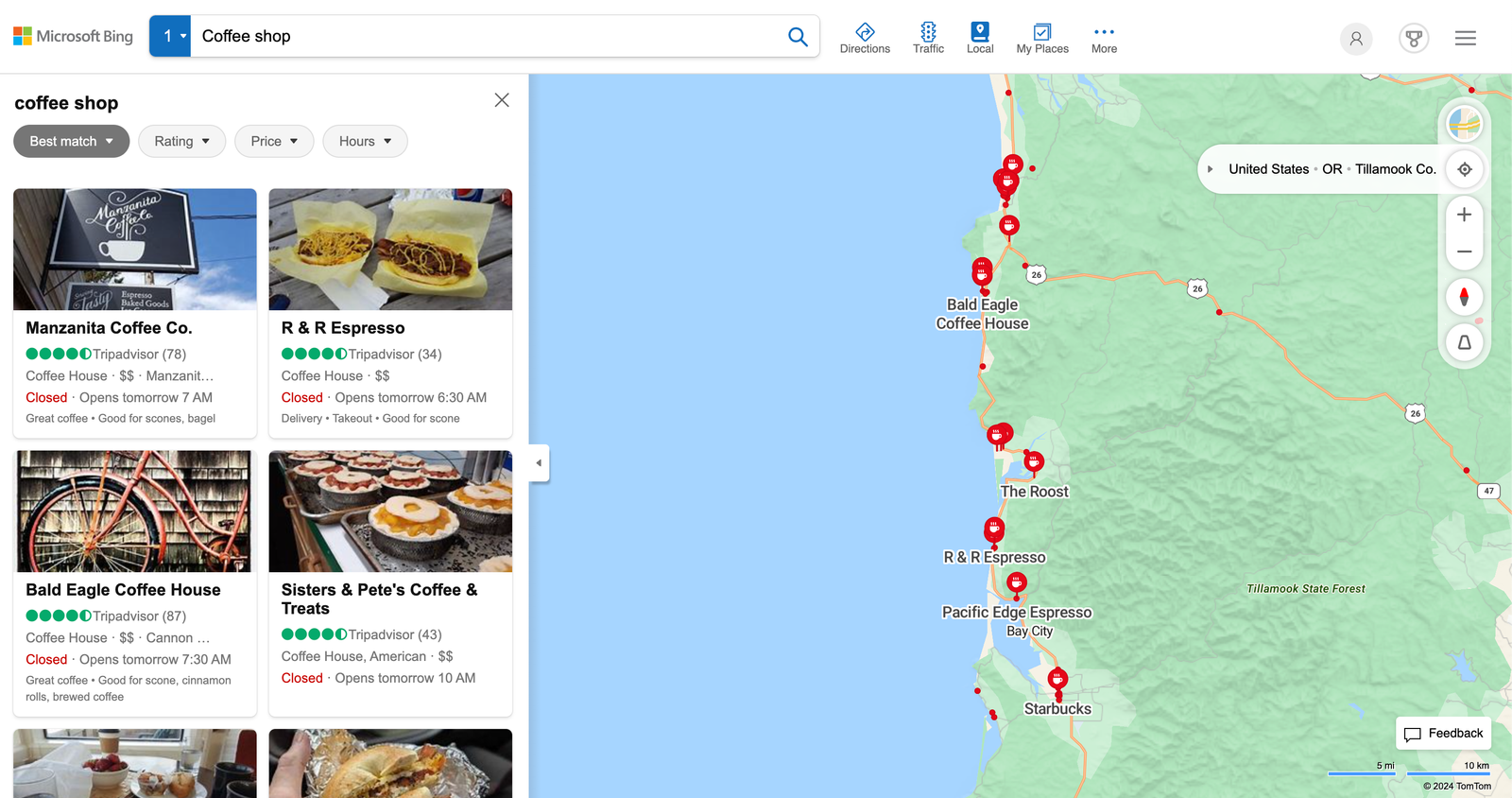 How to scrape data from Bing Maps