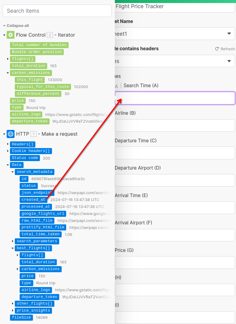 Making a Flight Price Tracker with Google Flights and Make.com