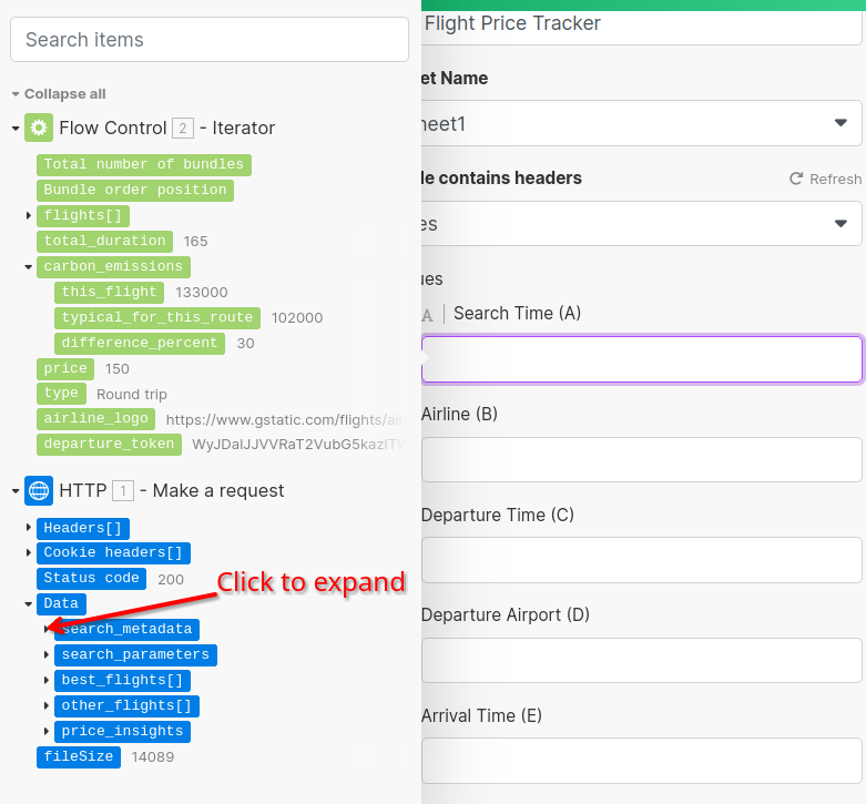 Making a Flight Price Tracker with Google Flights and Make.com