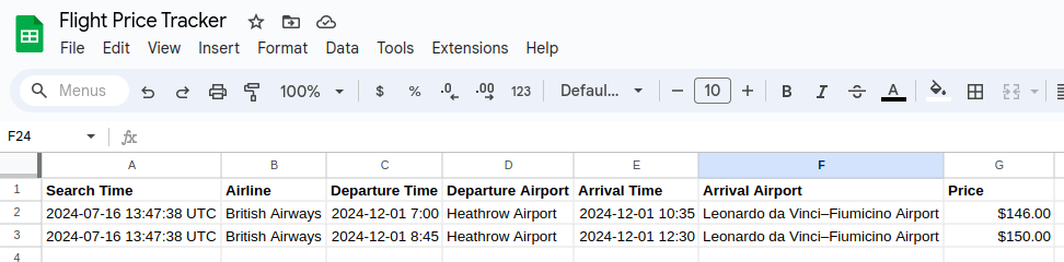 Making a Flight Price Tracker with Google Flights and Make.com